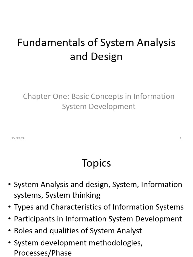 Chapter 1 Basic Concepts in Information Systems Development | PDF | System | Class (Computer ...