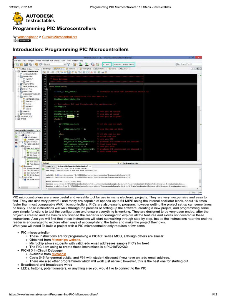 Programming PIC Microcontrollers | PDF