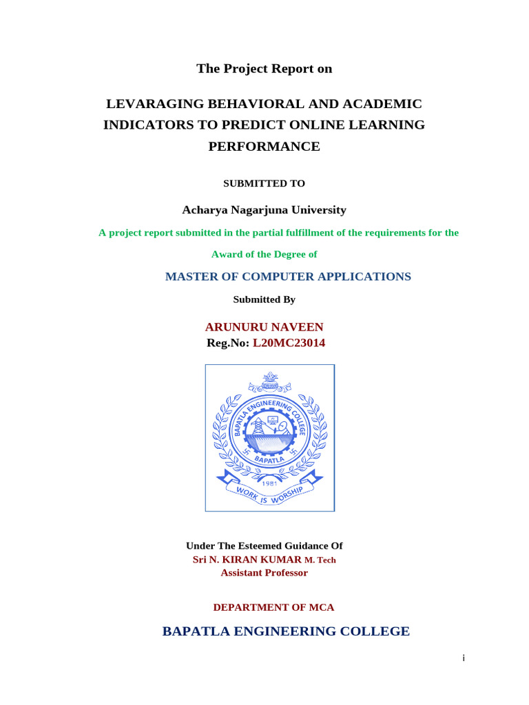 Levaraging Behavioral and Academic Indicators To Predict Online ...