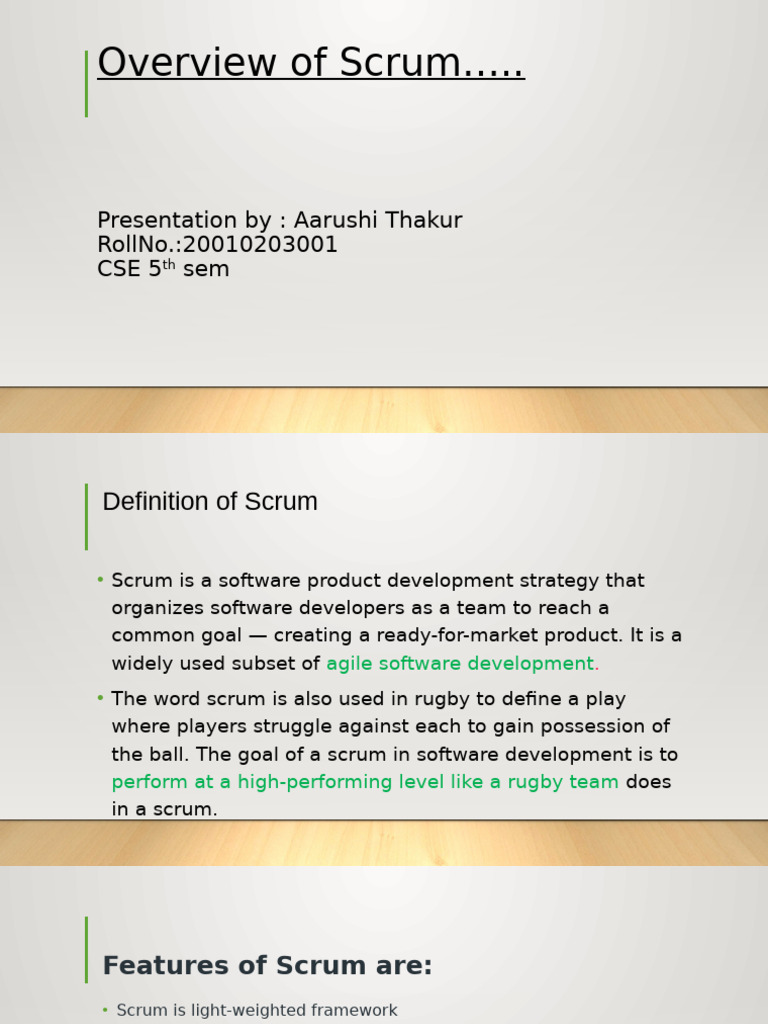 Overview of Scrum | PDF | Scrum (Software Development) | Agile Software ...