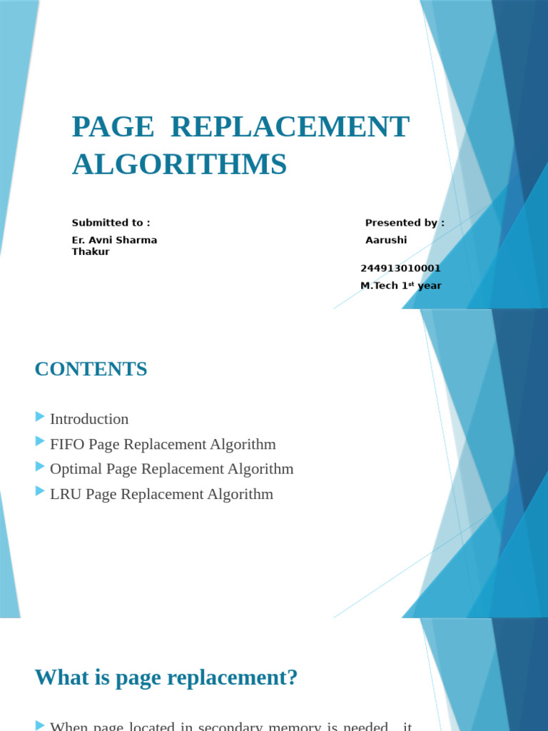 PAGE REPLACEMENT ALGORITHMS | PDF