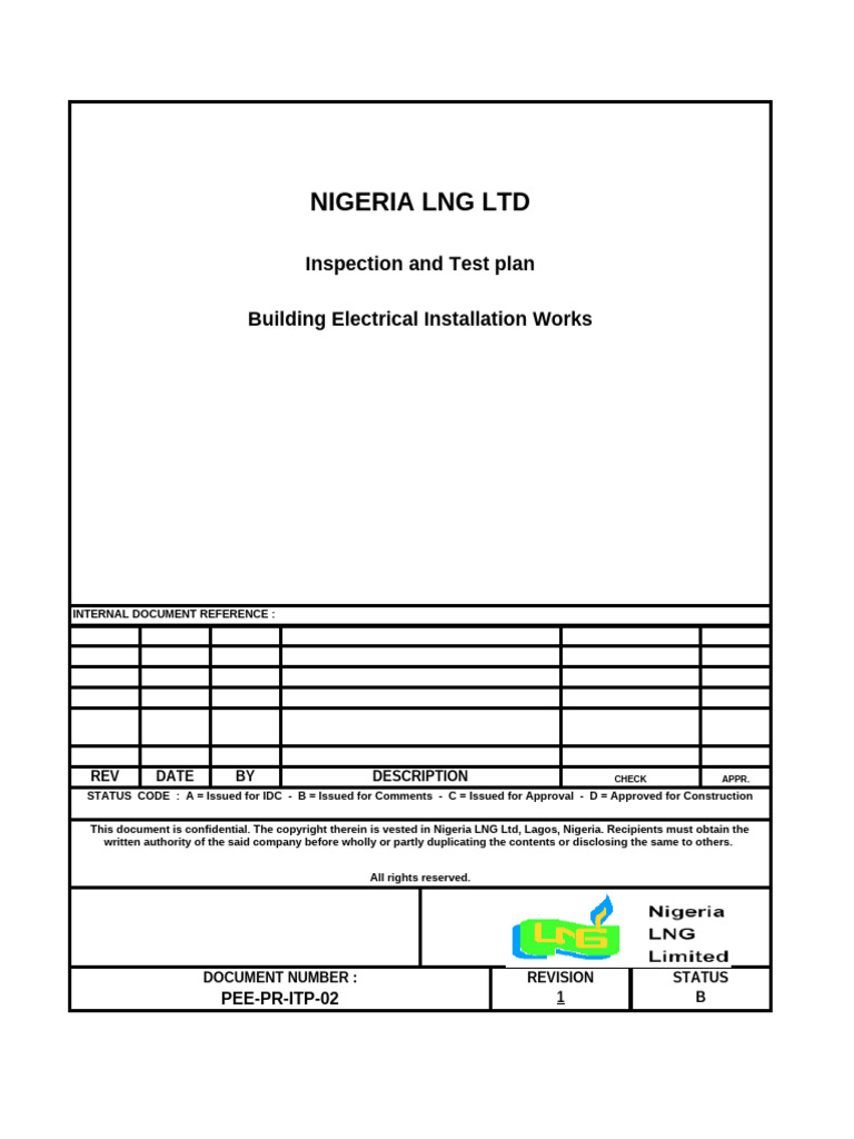 ITP for Building Electrical Installation Works | PDF | Electrical ...