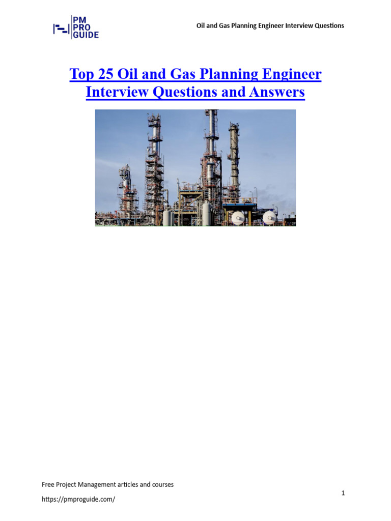 Oil and Gas Planning Engineer Interview Questions | PDF | Project ...