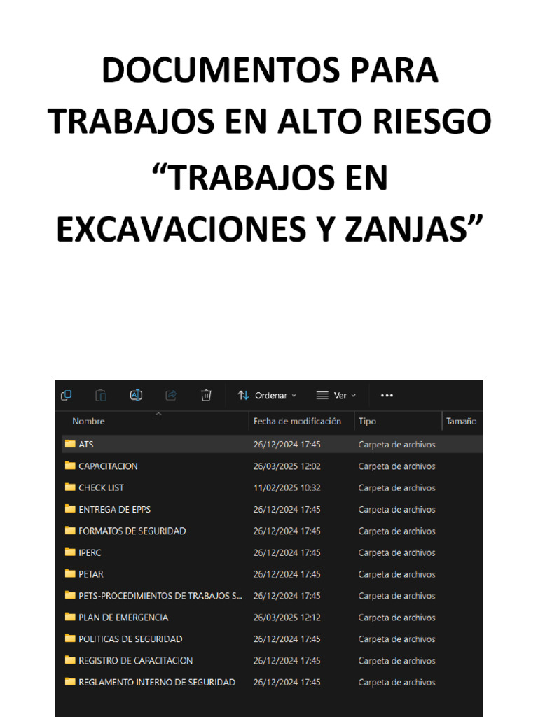 Contenido de Trabajos en Excavaciones y Zanjas | PDF