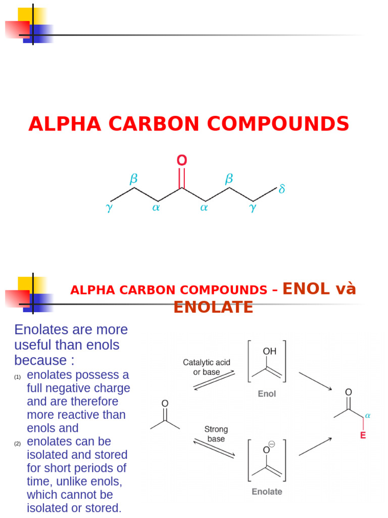 Alpha Carbon Compounds Overview | PDF | Ester | Aldehyde