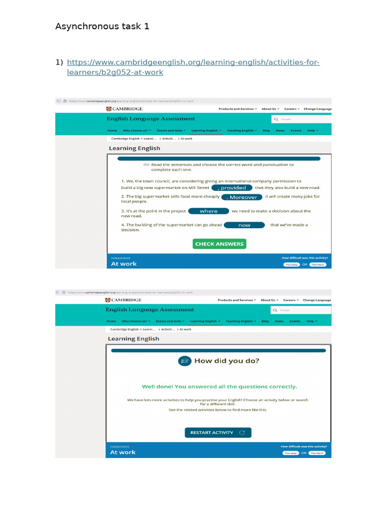 Asynchronous task C114 - No1 | PDF