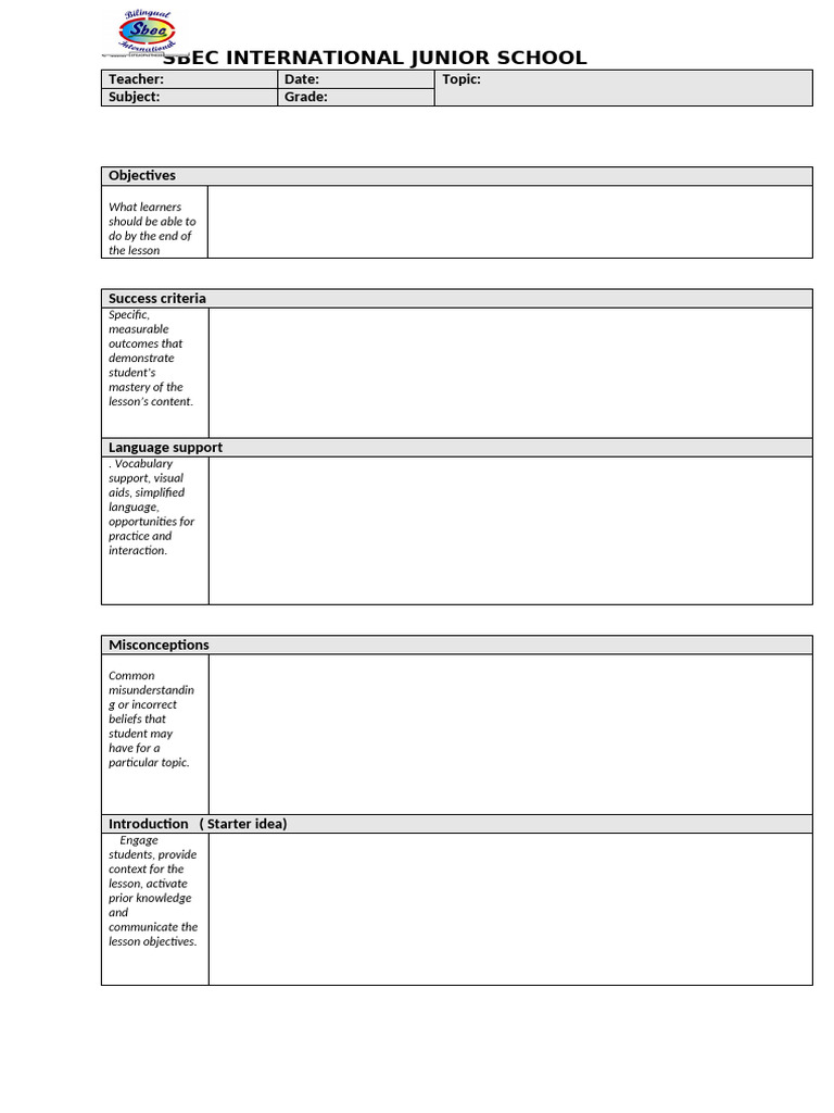 Third Term Science Lesson Plan 2 | PDF