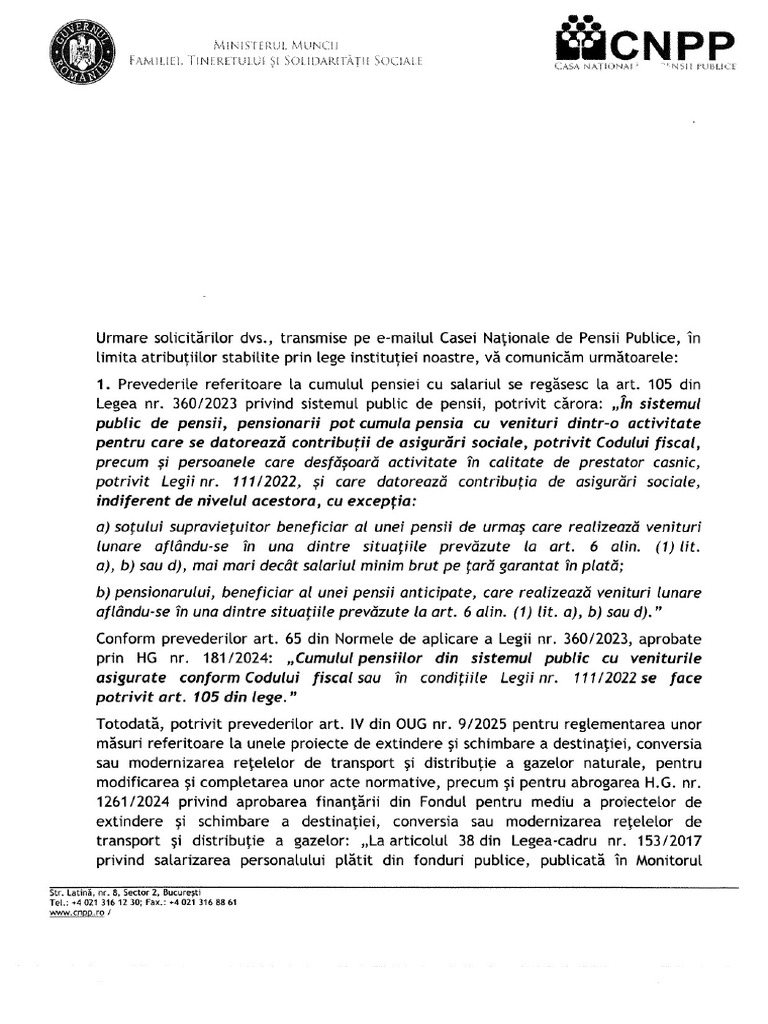 Pensie de Invaliditate CNPP | PDF