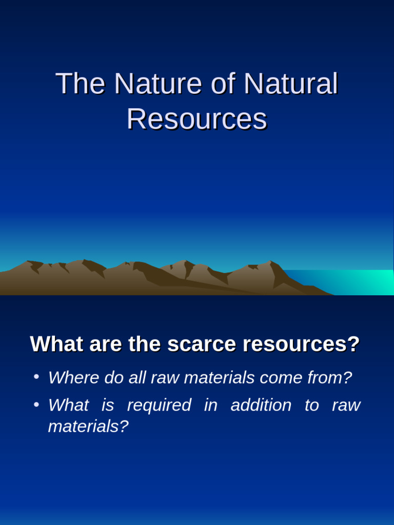 Understanding Scarce Natural Resources | PDF | Entropy | Ecosystem