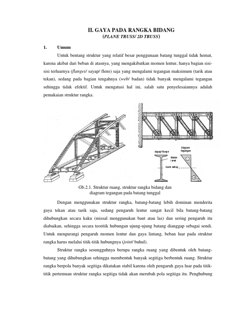 BAB II Gaya Pada Rangka Bidang | PDF