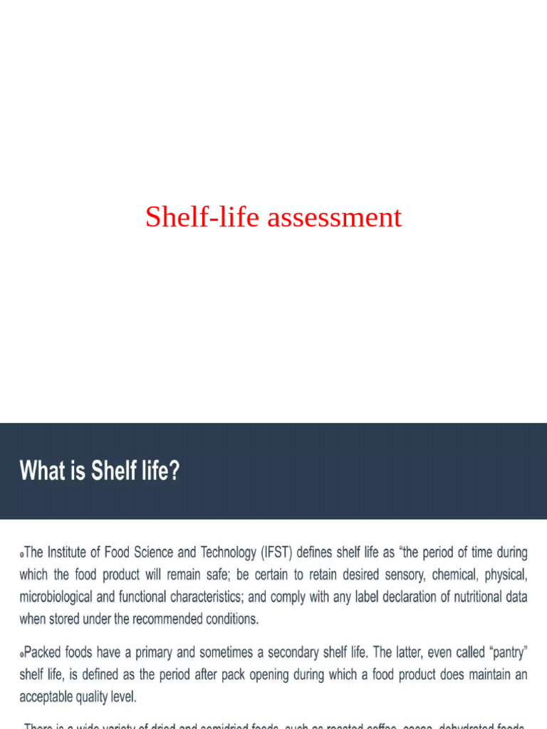 Shelf-Life Assessment of Ashes | PDF