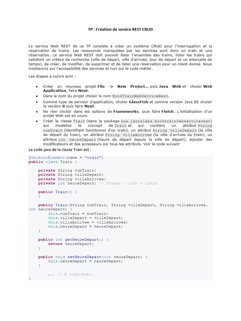 TP Rest | PDF | Java (Langage de programmation) | Internet