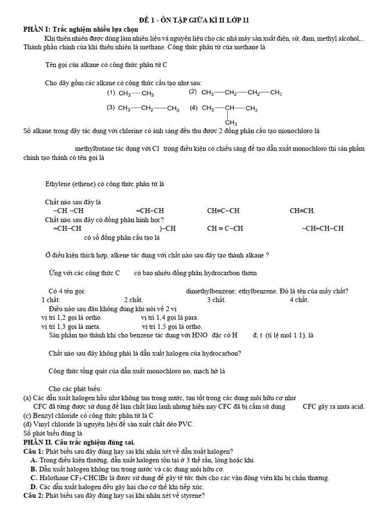 ĐỀ 1 - ôn tập GK2 -11 | PDF
