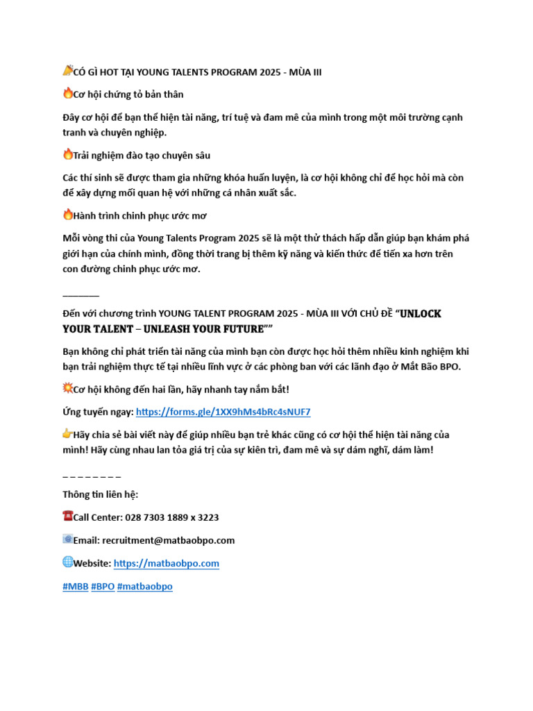 Young Talents Program 2025 | PDF