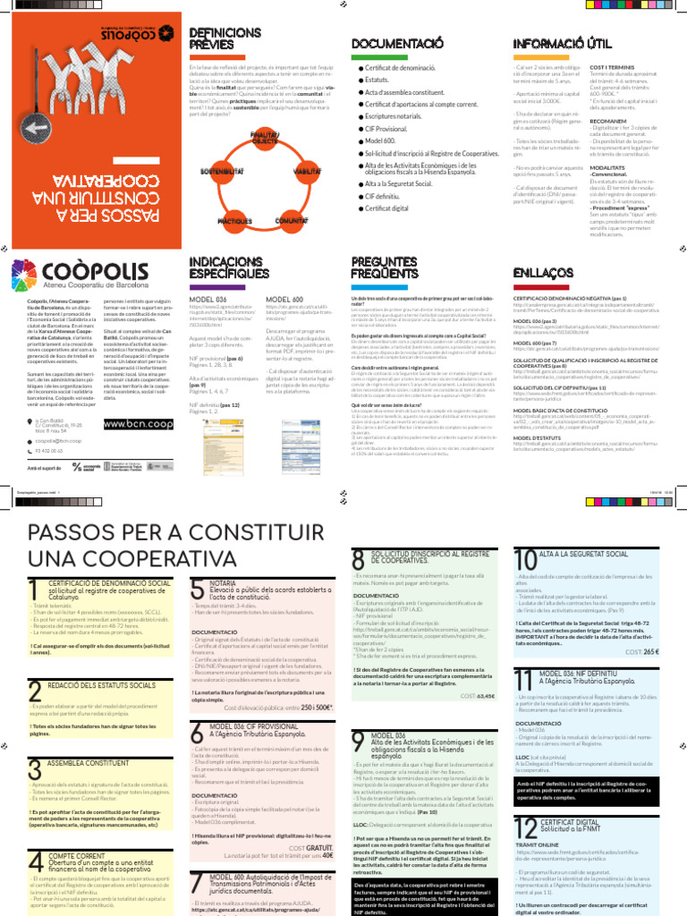 COOPERATIVA PASOS Desplegable - Passos - Corregit - Impremta | PDF