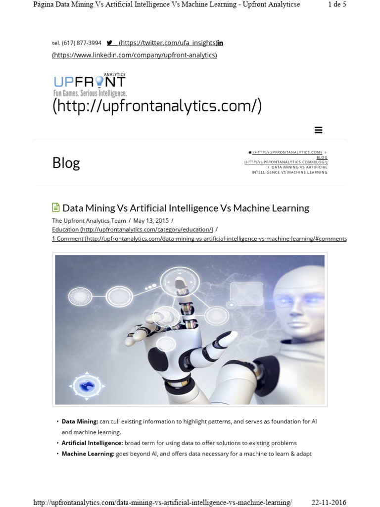 Data Mining Vs Artificial Intellige | PDF | Machine Learning | Artificial Intelligence