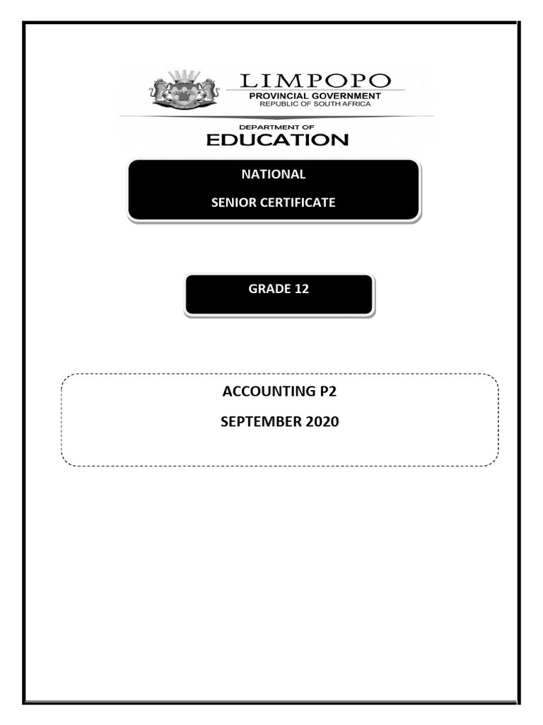 Grade 12 Accounting P2 Memo 2020 | PDF | Debits And Credits | Equity ...