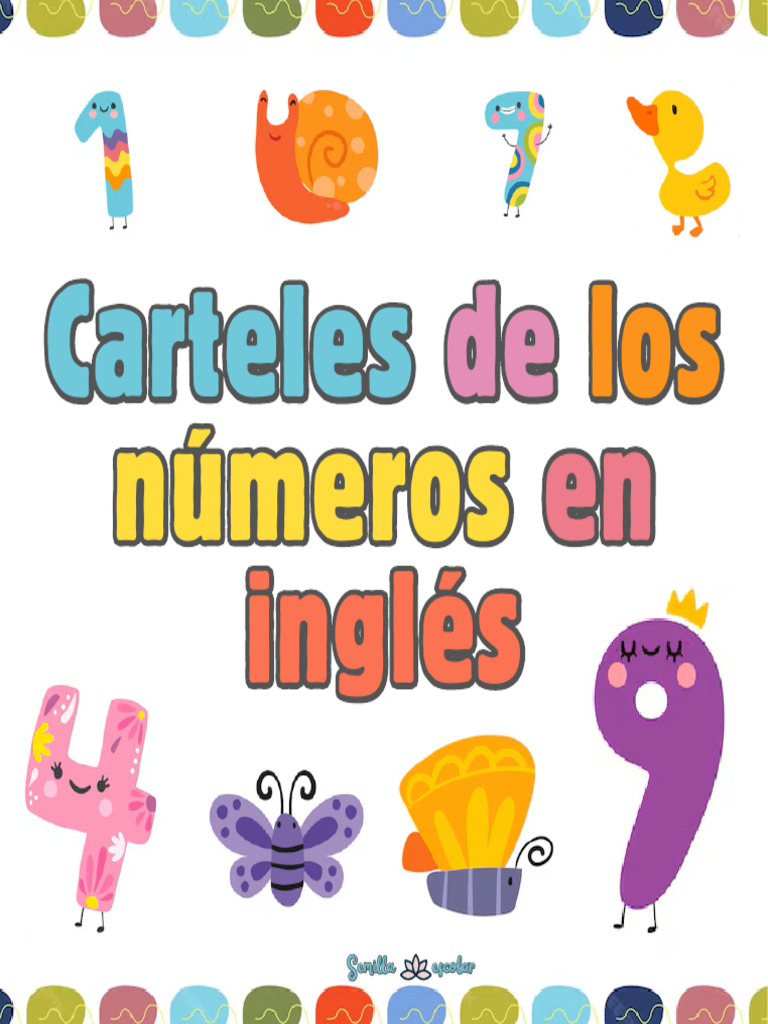 Carteles de Números en Inglés | PDF