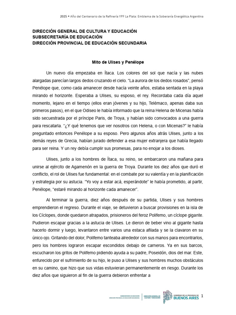 Mito de Ulises y Penélope | PDF | Odiseo | Penélope