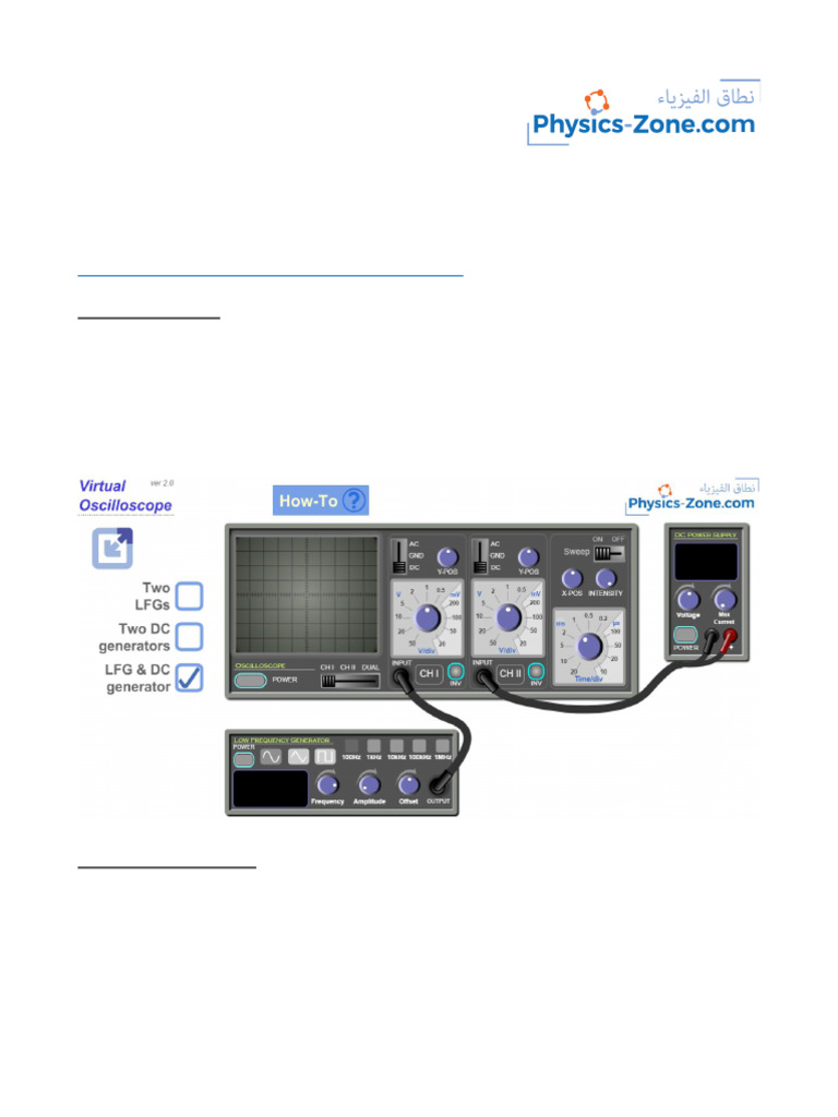 Simulation Manual Virtual Oscilloscope en | PDF | Amplitude | Power Supply