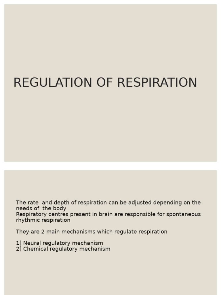 Regulation of Respiration | PDF