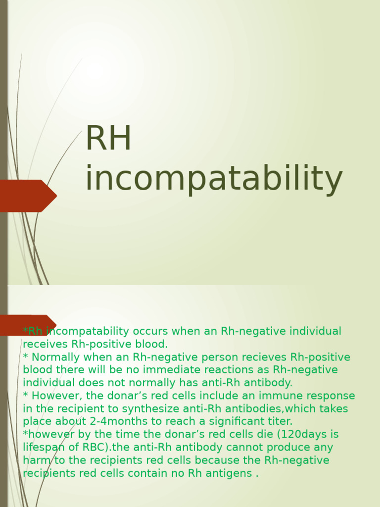 Understanding Rh Incompatibility Risks | PDF