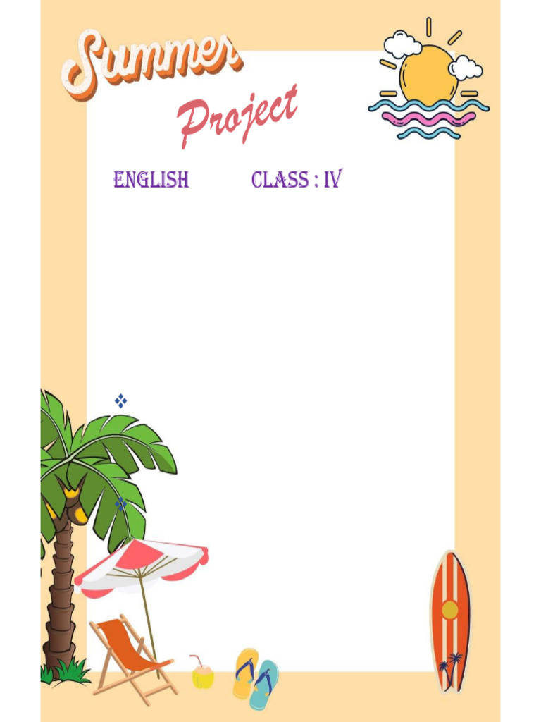 Summer Project. Class 4 | PDF