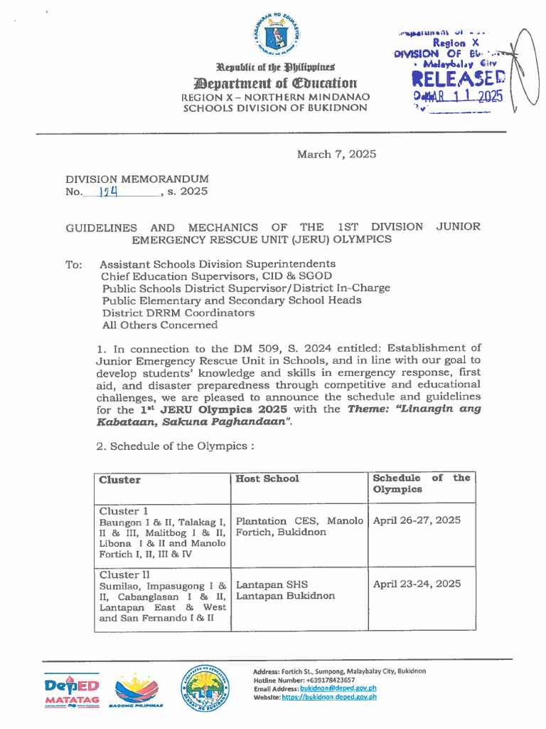 DRRM ACTIVITY Junior Emergency Rescue Unit | PDF