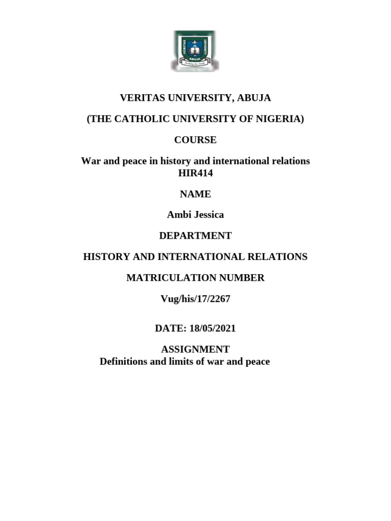 War and Peace Jesse | PDF | Peace | Mind