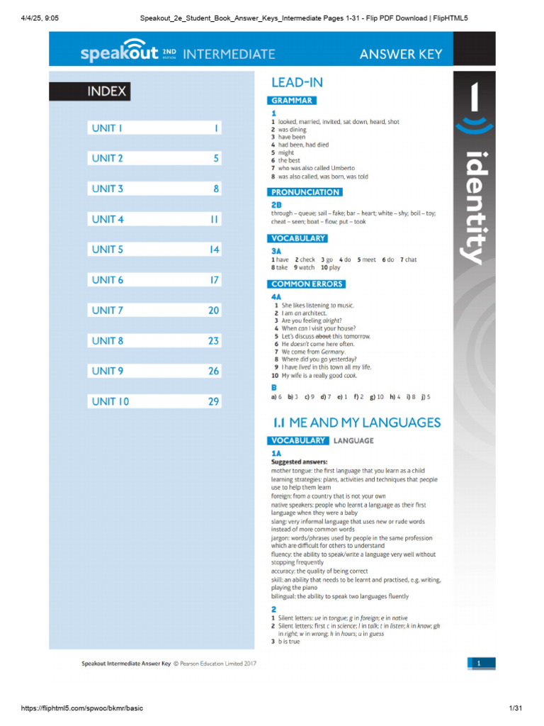 Speakout_2e_Student_Book_Answer_Keys_Intermediate_3 | PDF