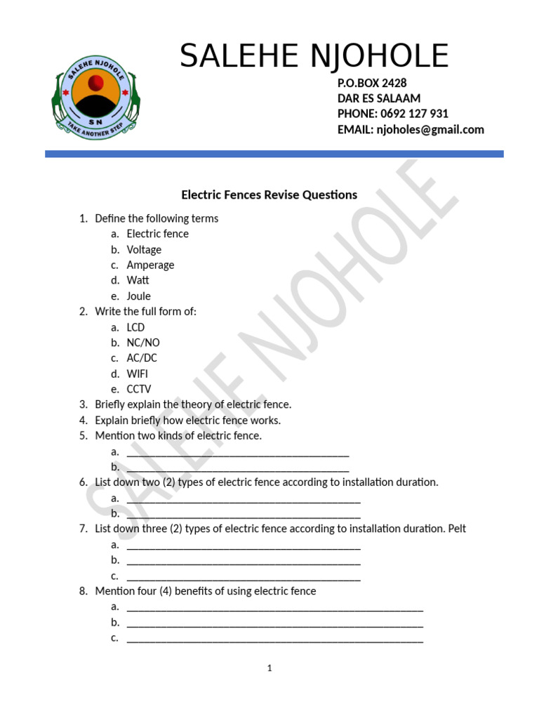 Electric Fence Training Overview | PDF