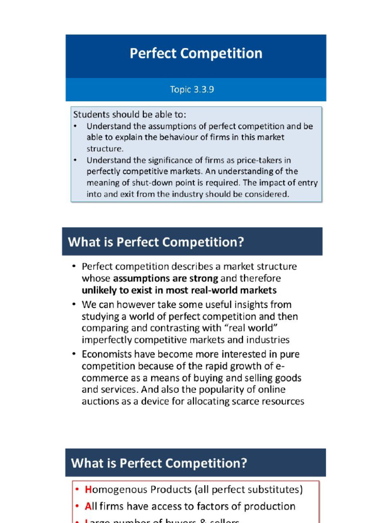 Perfect Competition Sem 1 | PDF