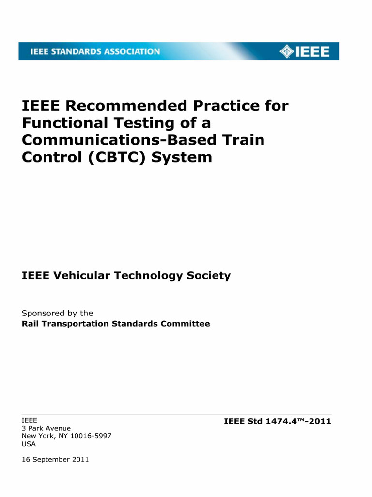 IEEE 1474.4: CBTC Testing Guidelines | PDF | System