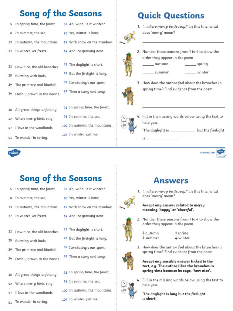Seasons in Verse: A Poetic Journey | PDF | Plants | Earth Sciences