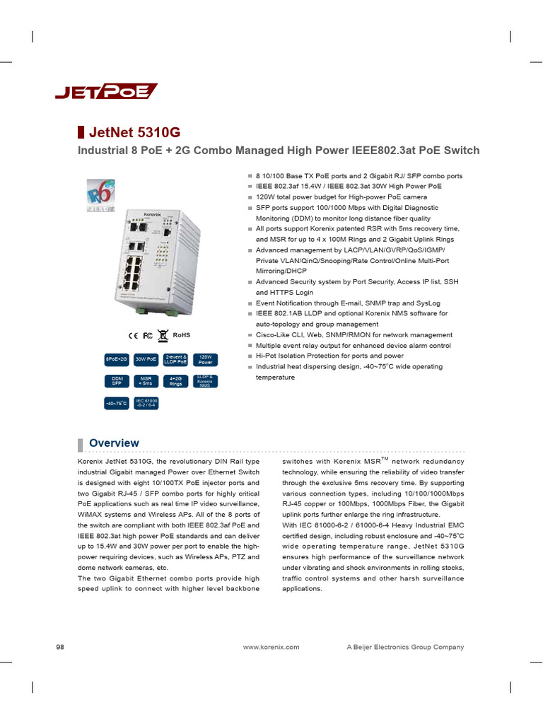 JetNet 5310G - DS - 201601041617500 | PDF | Networking Standards ...