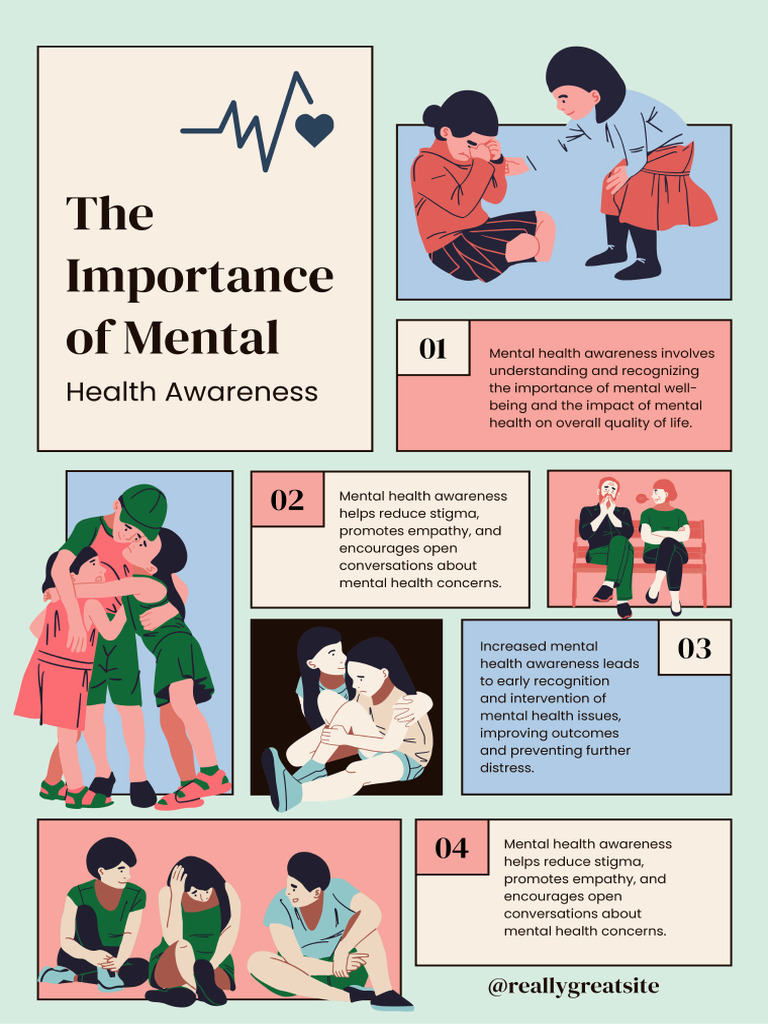 Pastel Green Illustrative Mental Health Poster | PDF