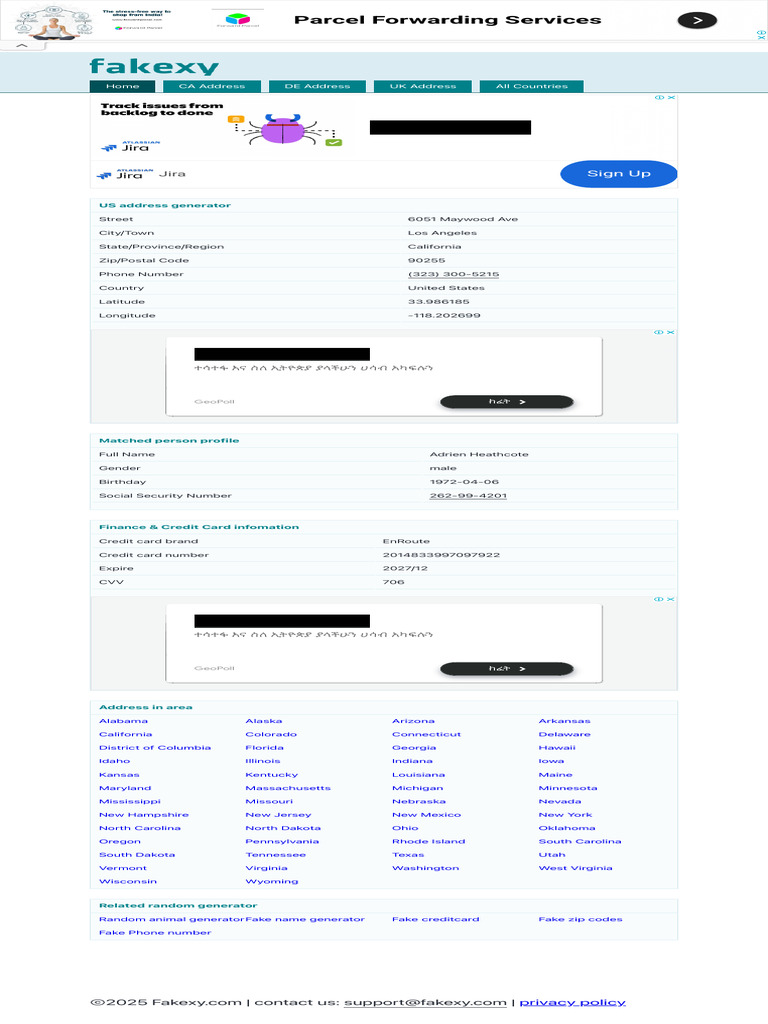 US Address and Zip Code Generator | PDF | Zip Code | Written Communication