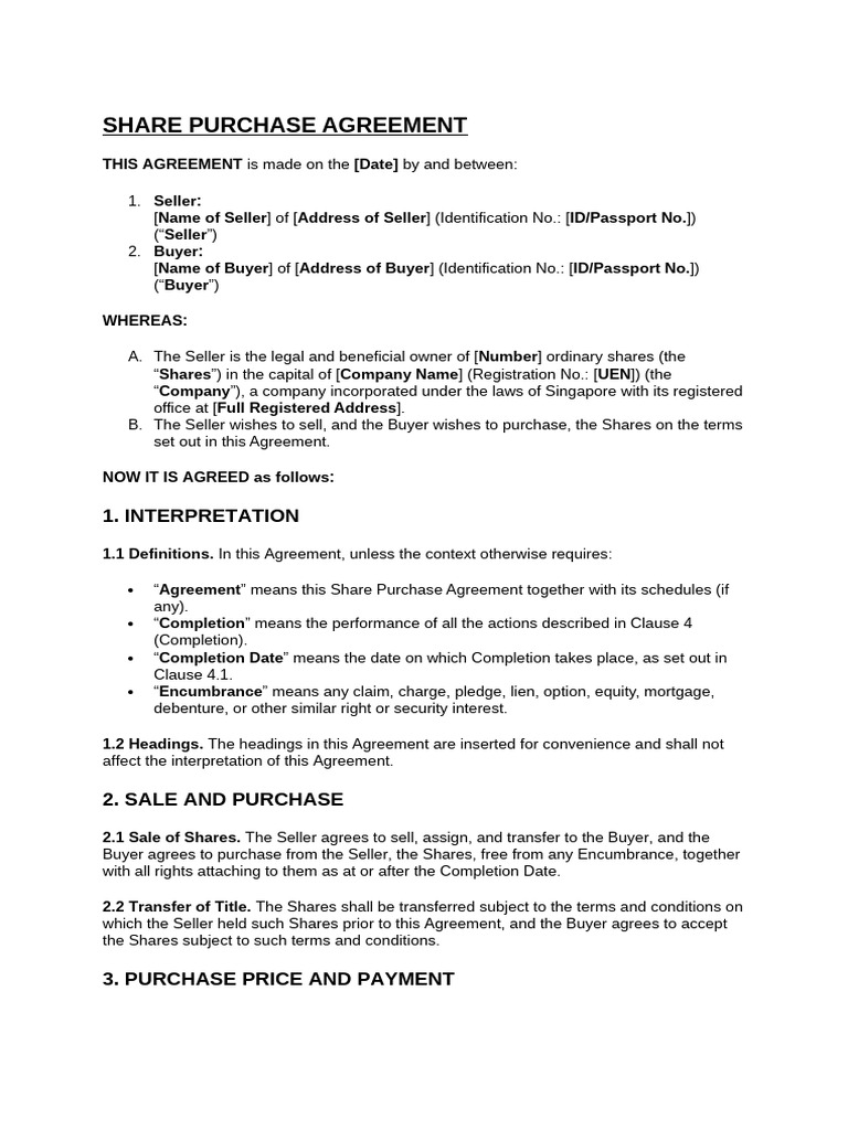 Share Purchase Agreement | PDF | Registered Mail | Private Law
