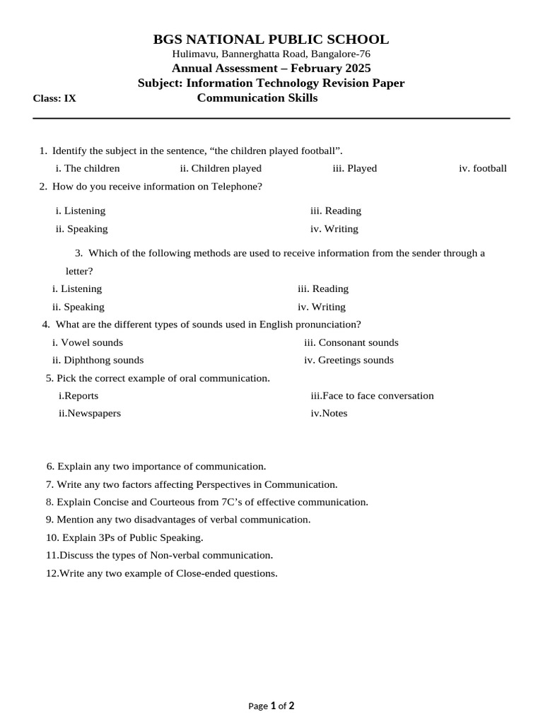 CONLIB_ClassIXAnnualRevisionpaperCommunicationskills_20250219224230 | PDF