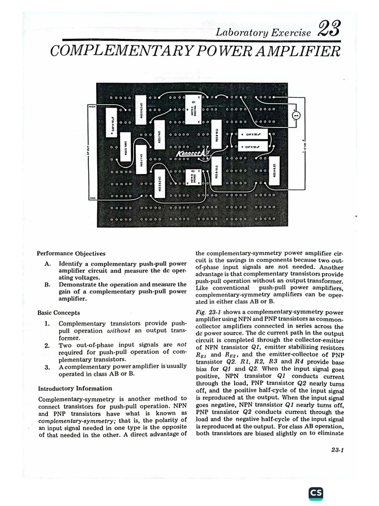 Complementory Power Amplifier | PDF