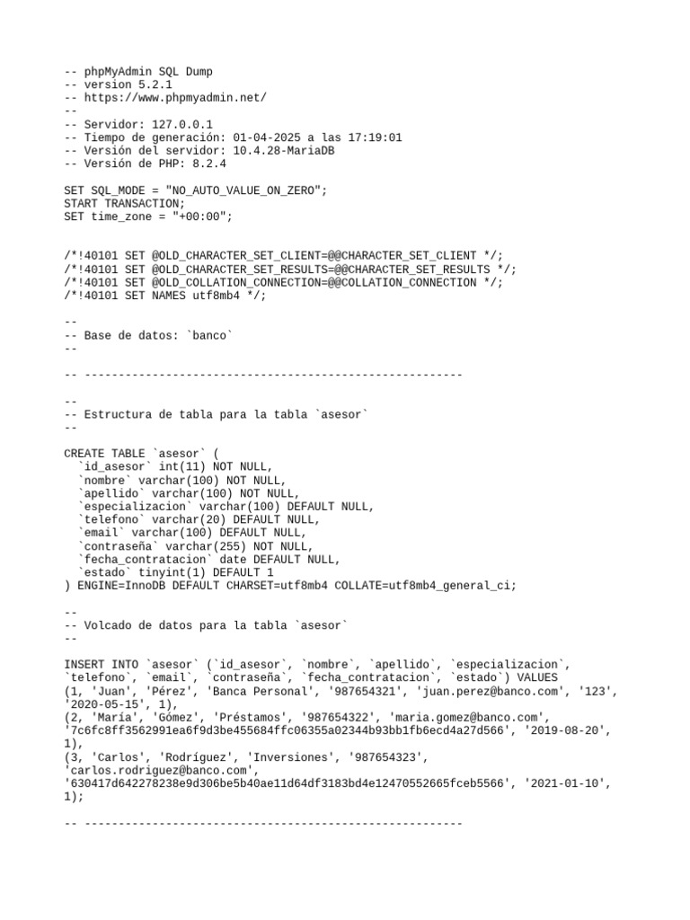 DB Banco | PDF | Datos de computadora | SQL