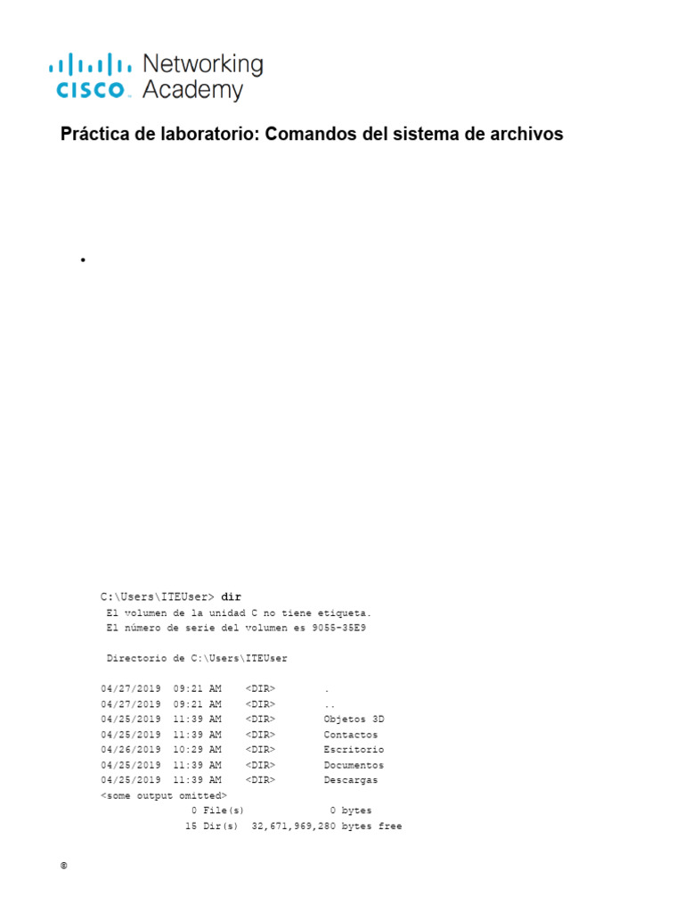 11.4.2.7 Lab - File System Commands | PDF | Archivo de computadora | Datos de computadora