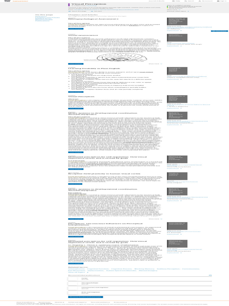 Visual Perception - An Overview - ScienceDirect Topics | PDF | Perception | Visual Perception