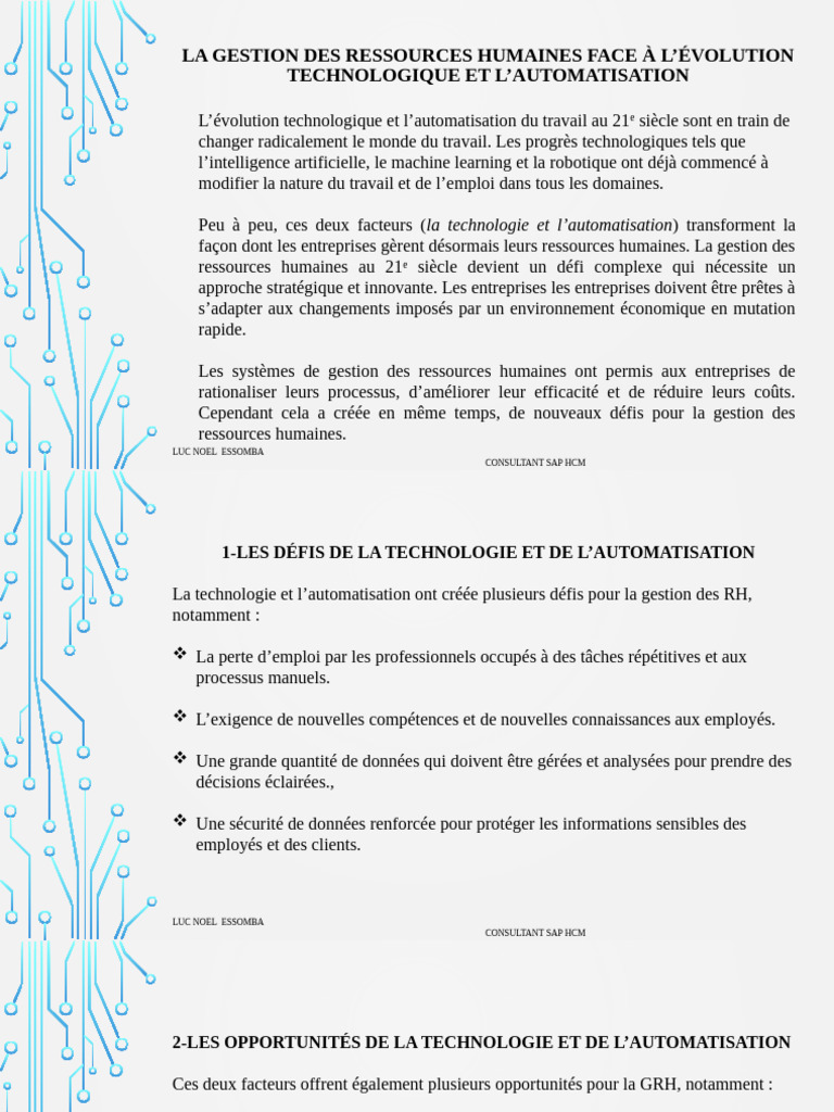 LA GESTION DES RESSOURCES HUMAINES FACE À L’ÉVOLUTION | PDF | Gestion ...