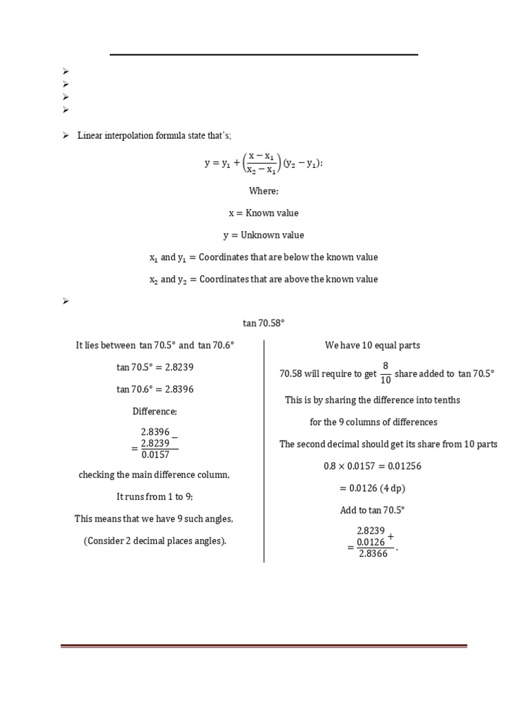 How To Use Proportional Parts in Mathematical Table | PDF