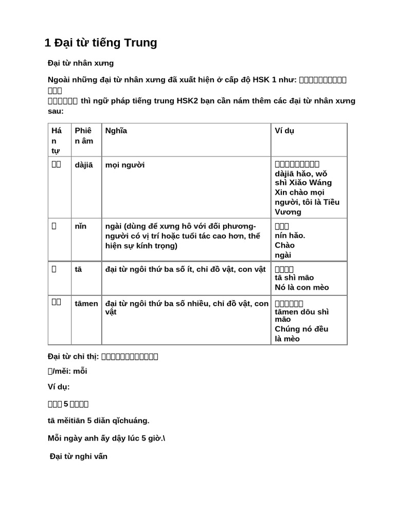 T NG H P NG Pháp HSK 2 | PDF