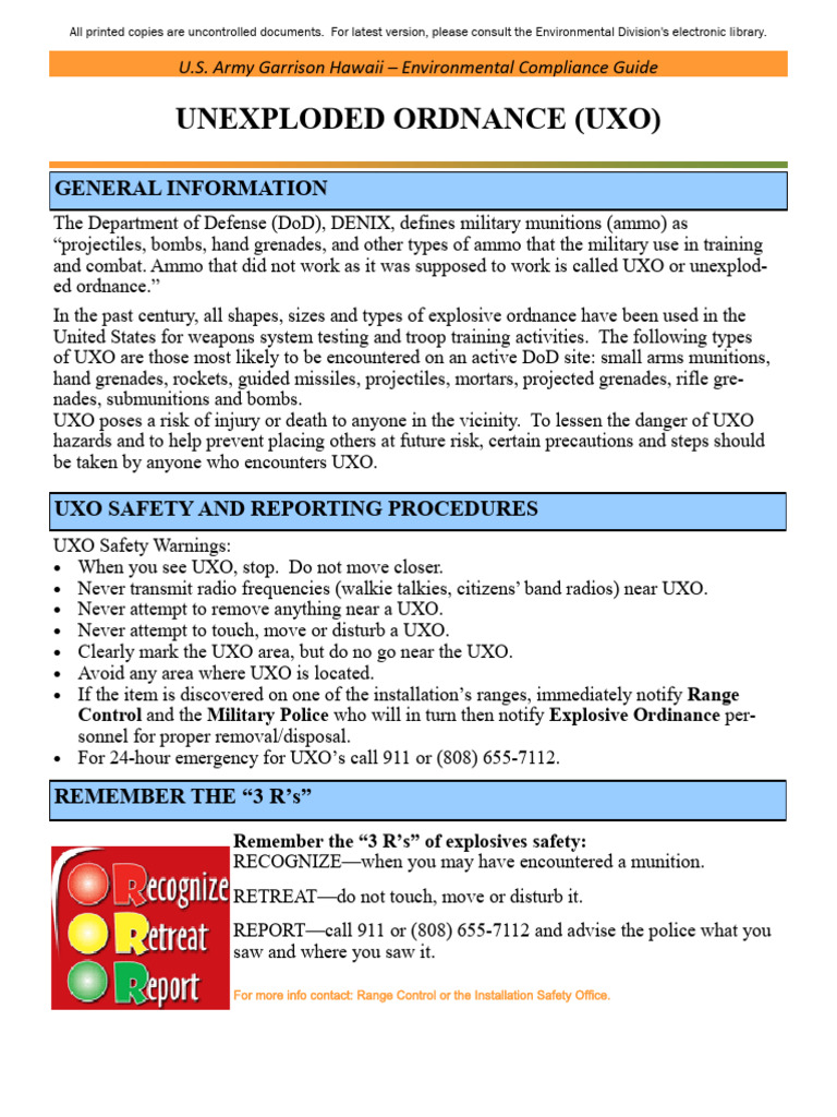 UXO Safety and Reporting Guide | PDF