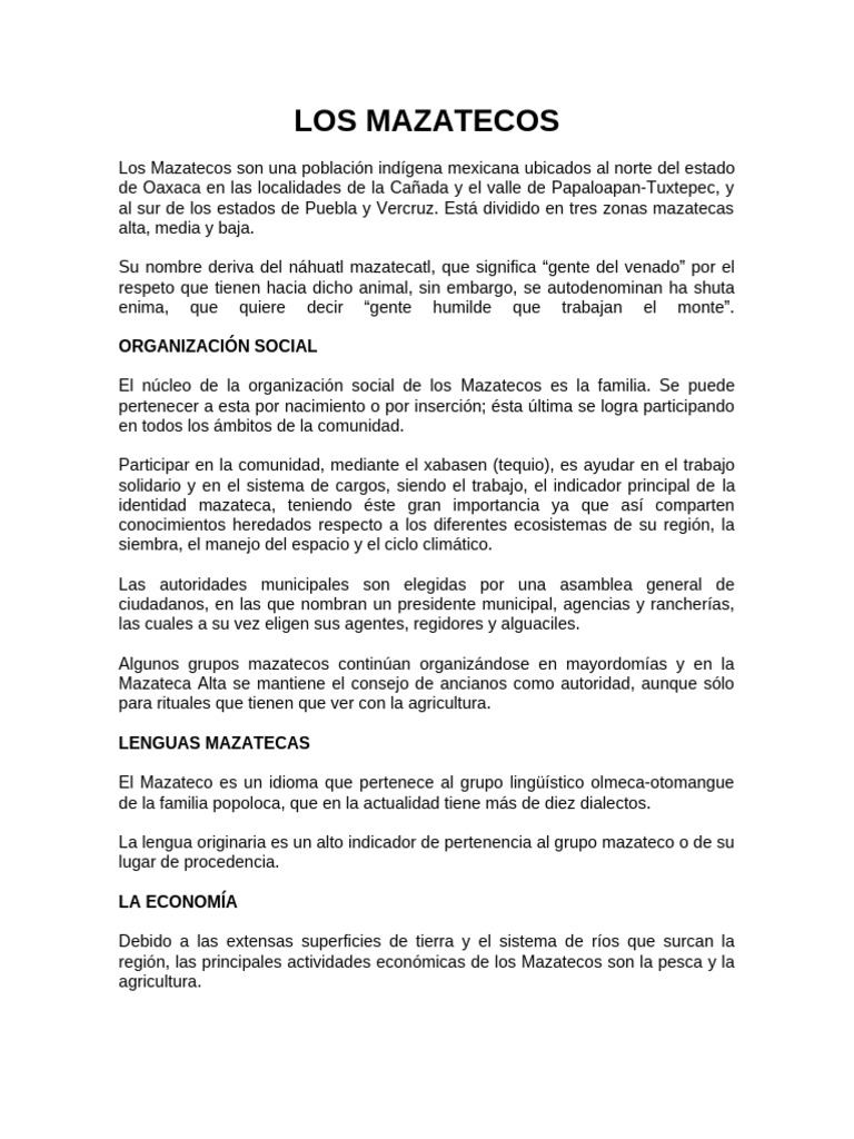 Los Mazatecos | PDF | Ropa | Agricultura