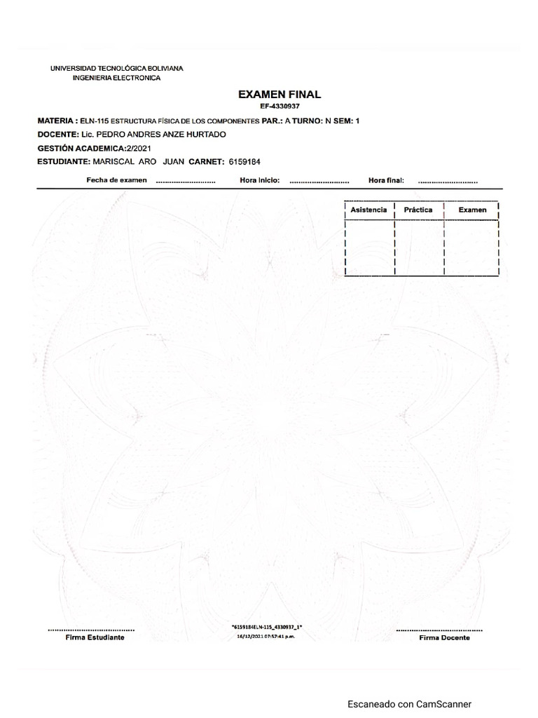 Juan Mariscal Aro Estructura Física FINAL | PDF