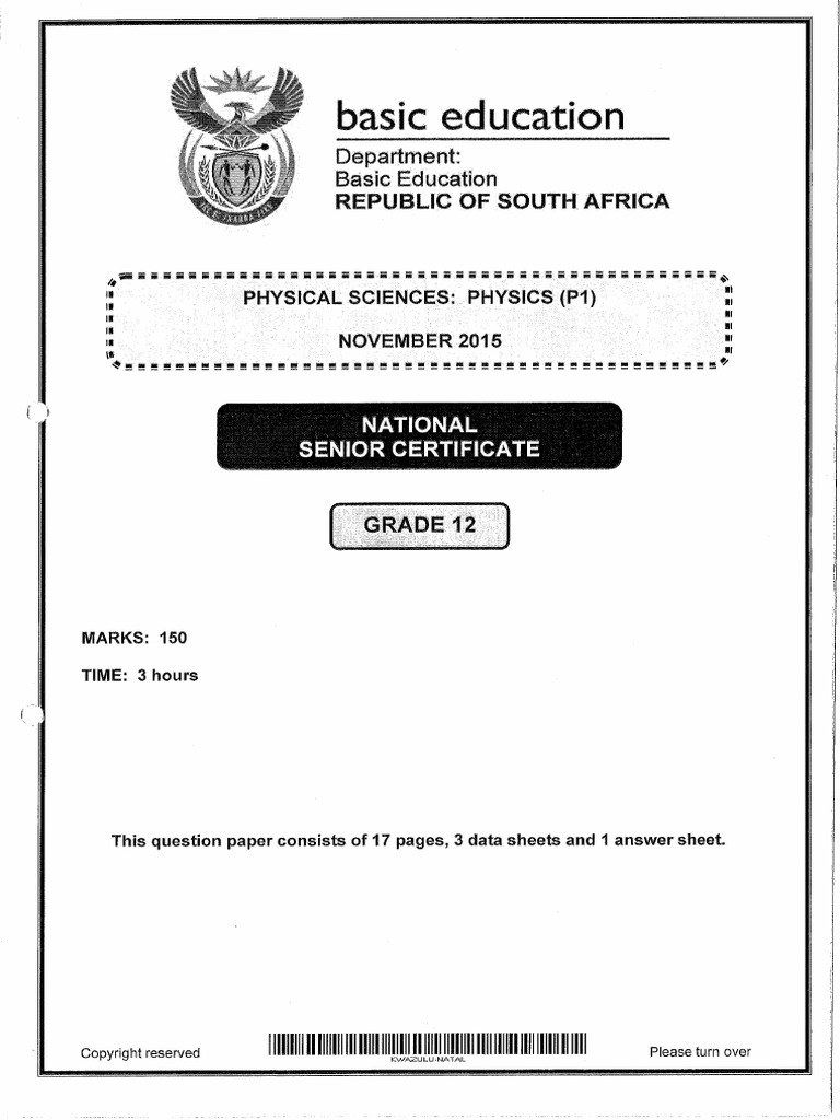 Nov 2015 Phy p1 Qp Only | PDF